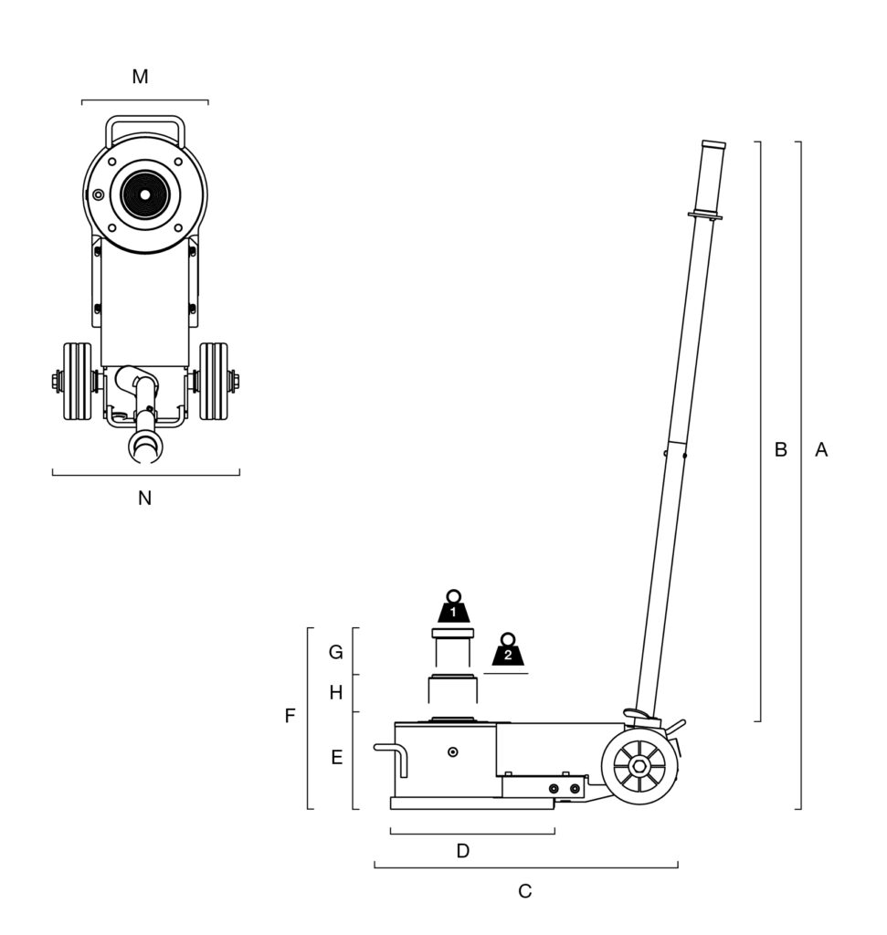 Air Hydraulic Portable Jacks 40 Ton